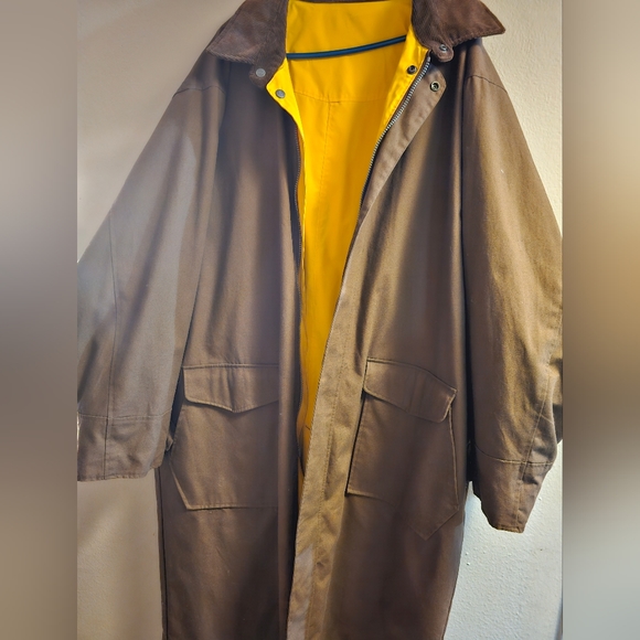 Marlboro | Jackets & Coats | Vintage Marlboro Yellow Brown Long Rain ...